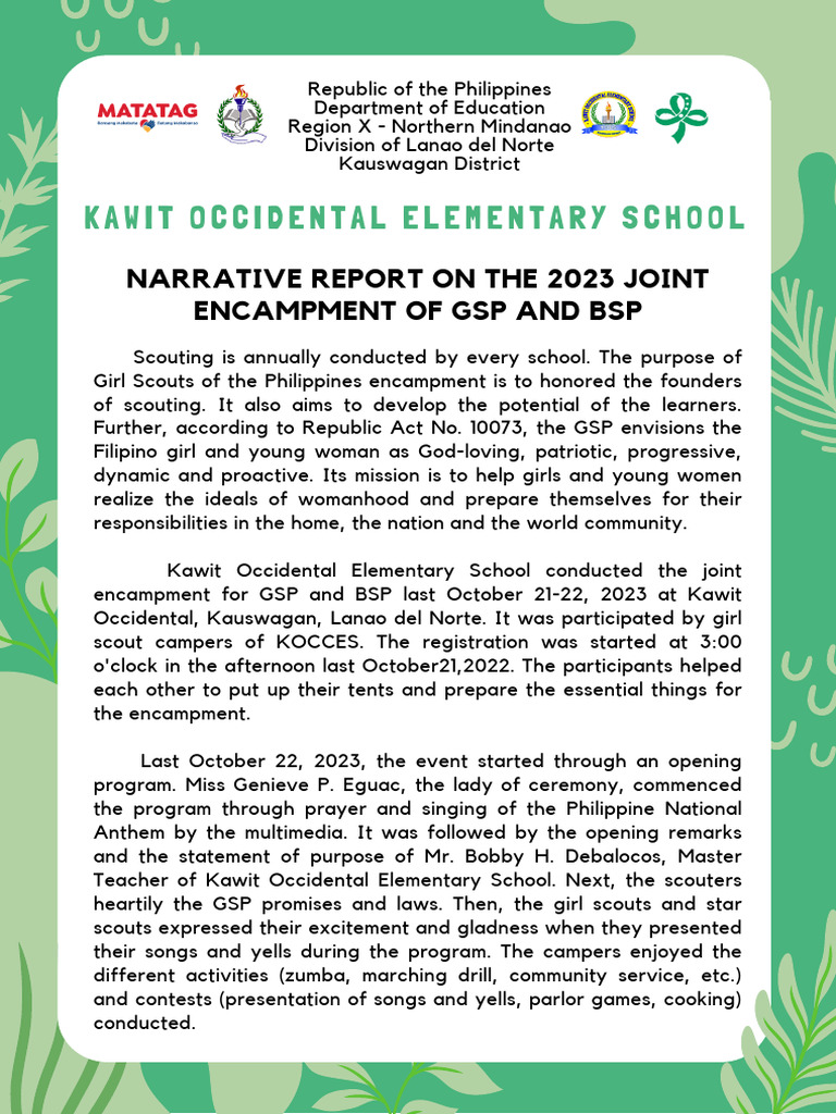 GSP NARRATIVE REPORT p2 | PDF