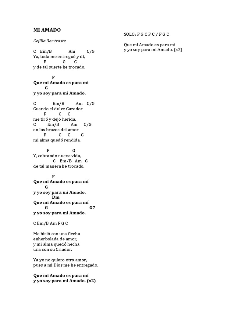 Mi Amado - Acordes | PDF