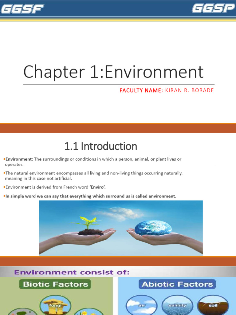 Chapter 1:environment: Faculty Name: Kiran R. Borade | PDF | Earth | Climate Change