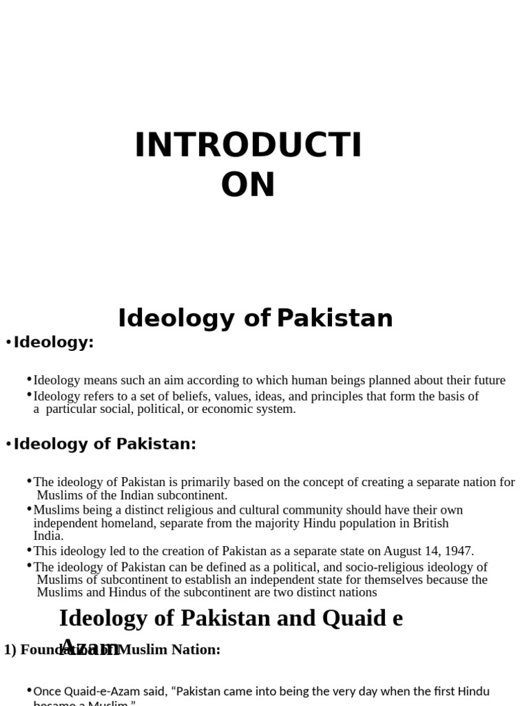 Ideology of Pakistan | PDF | Two Nation Theory | Muhammad Ali Jinnah