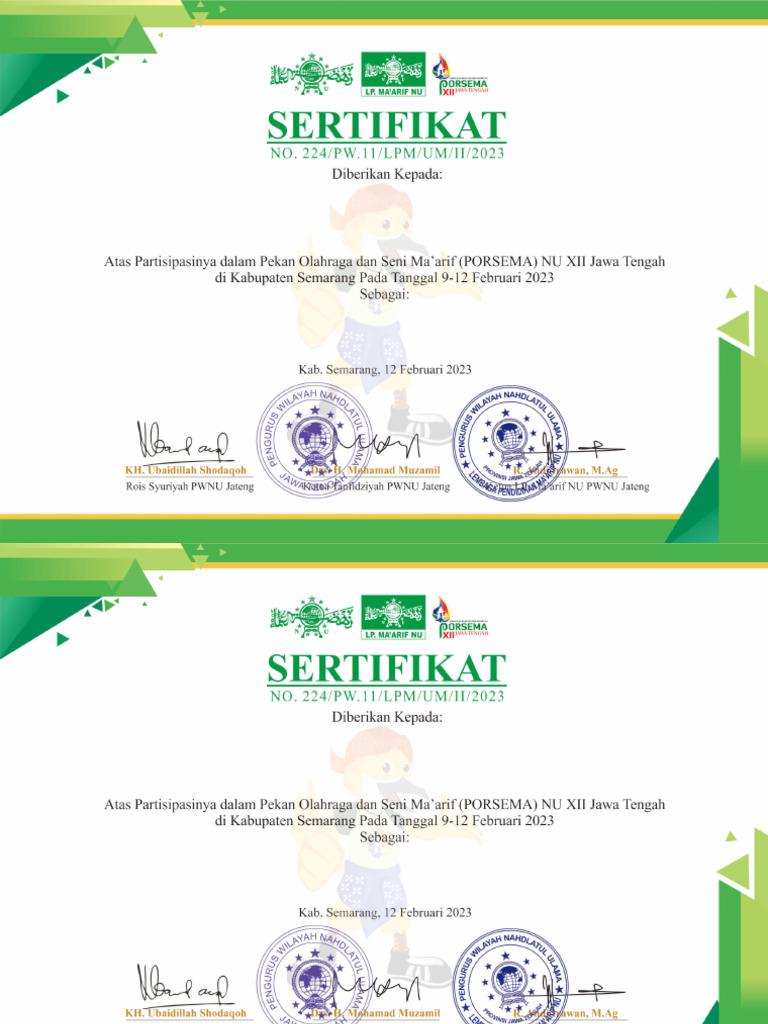 Sertifikat Peserta | PDF