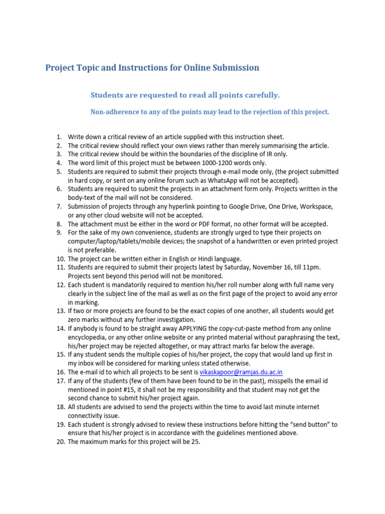 Project Instructions Pdf Computing