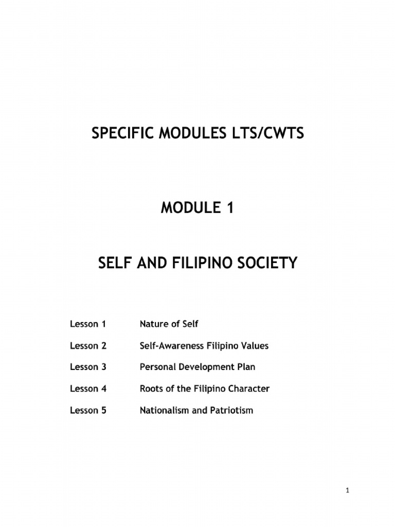 Module1 SELF AND FILIPINO SOCIETY | PDF