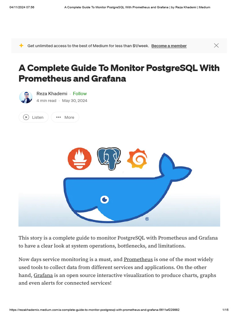 A Complete Guide To Monitor PostgreSQL With Prometheus and Grafana - by Reza Khademi - Medium ...