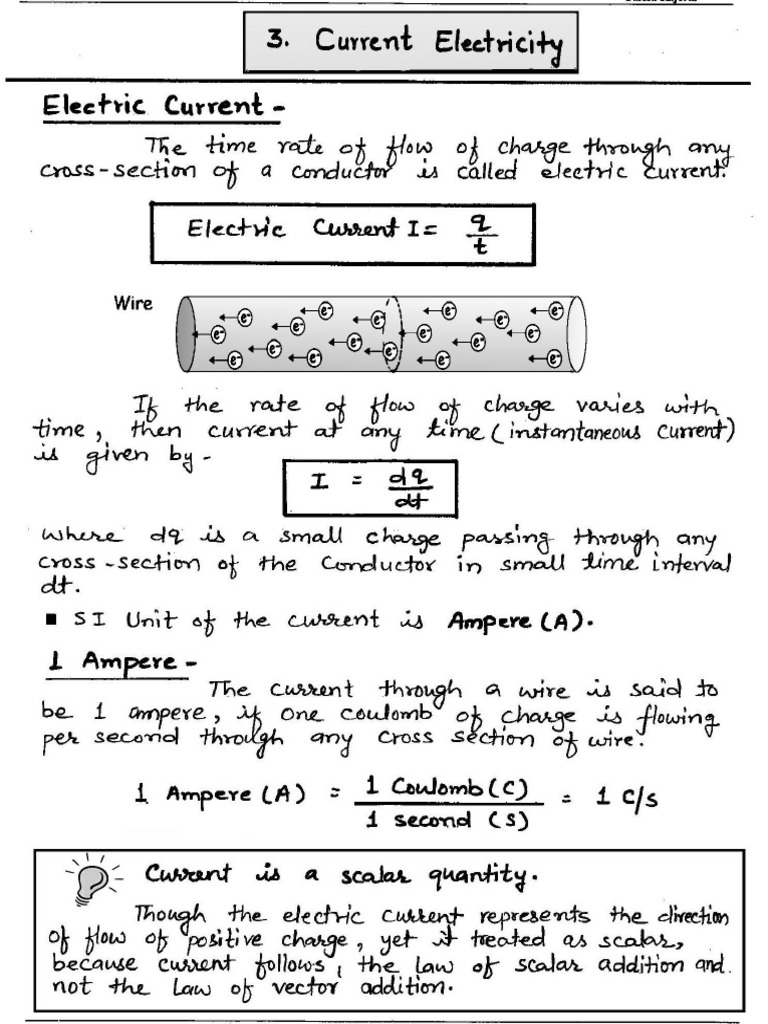 PHY L-3 Current Electricity Notes | PDF