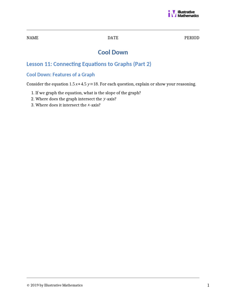 Alg1 2 11 Student Cool Down Pdf Teaching Methods Materials