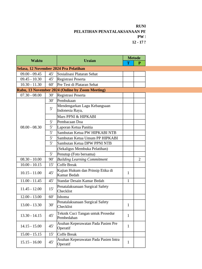 Susunan Acara Bscorn Hipkabi NTB 2024 | PDF