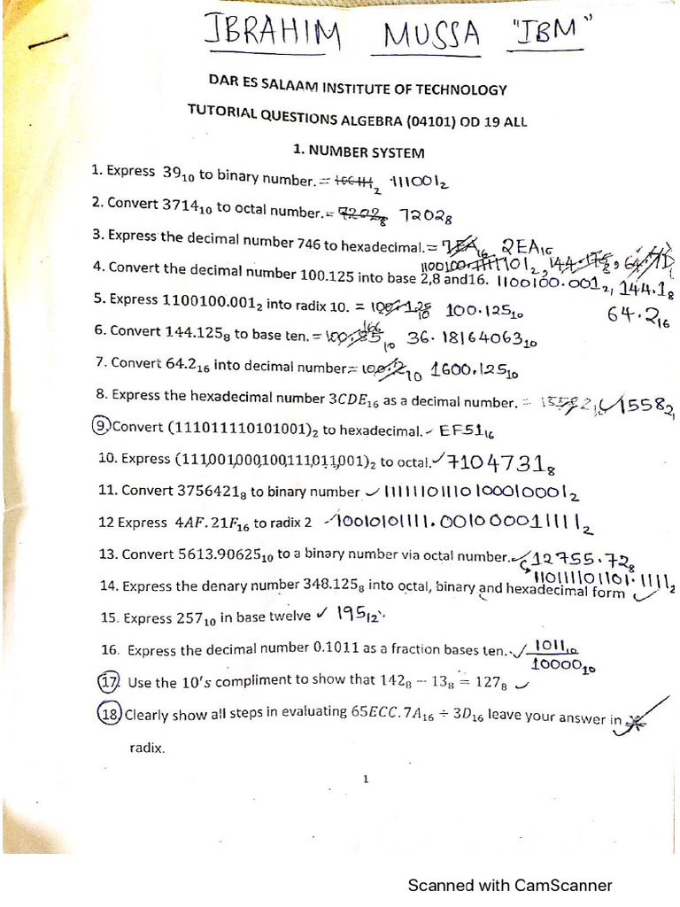 Algebra Tutorial | PDF