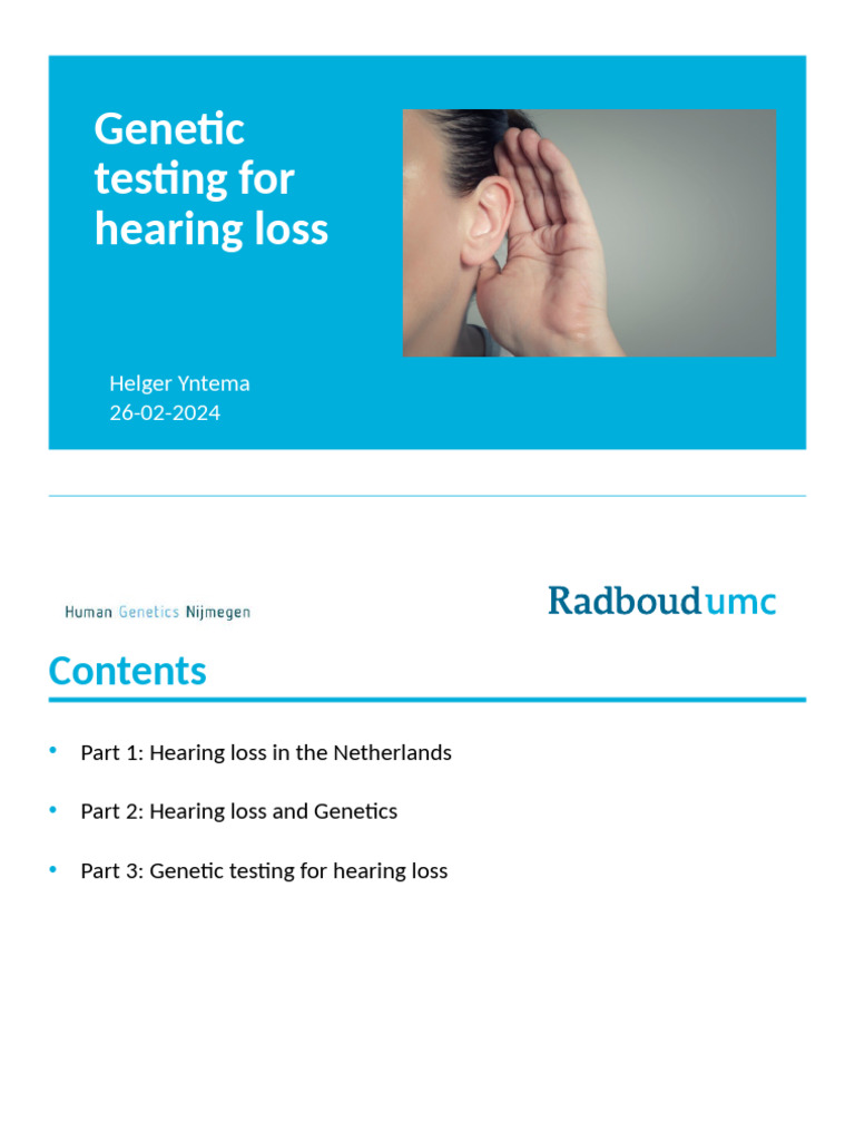 Genetic Testing for Hearing Loss Insights | PDF | Genetic Disorder ...