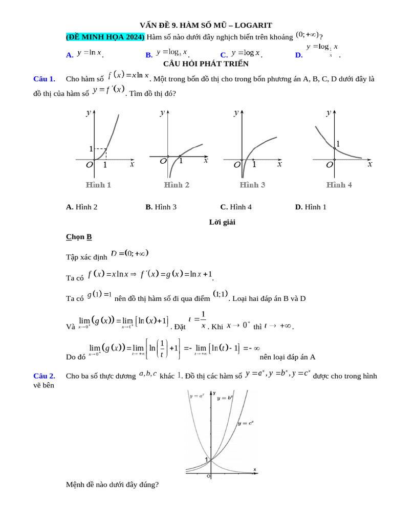Van de 9. Ham So Mu - Logarit - Dapan | PDF