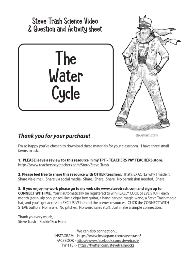 THE-WATER-CYCLE - Question and Activity Sheet | PDF | Water Cycle | Water