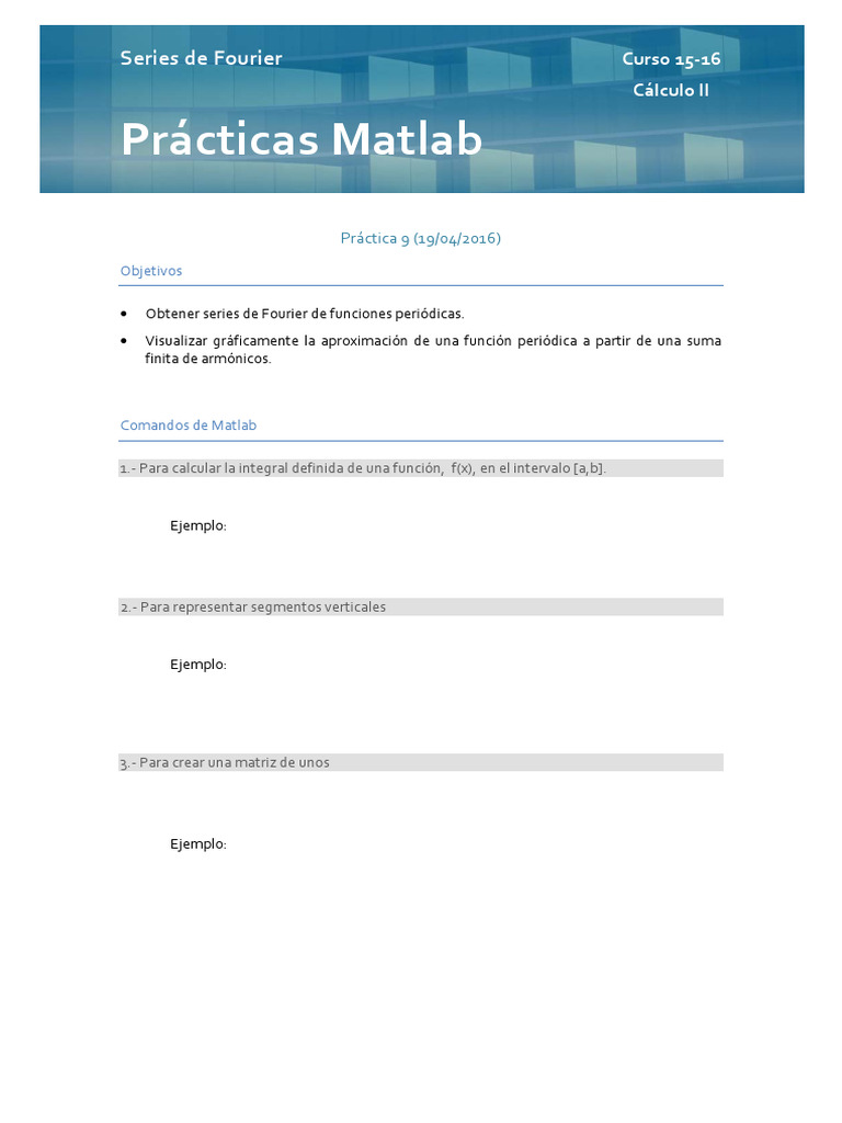 PR9 SeriesFourier 15 16 | PDF | Cálculo | Conceptos matemáticos