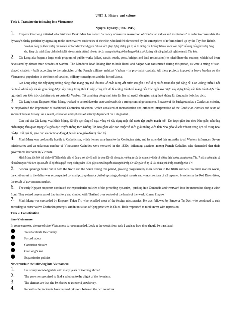 Unit 3 - History and Culture - Tasks 1,2,3,4 | PDF