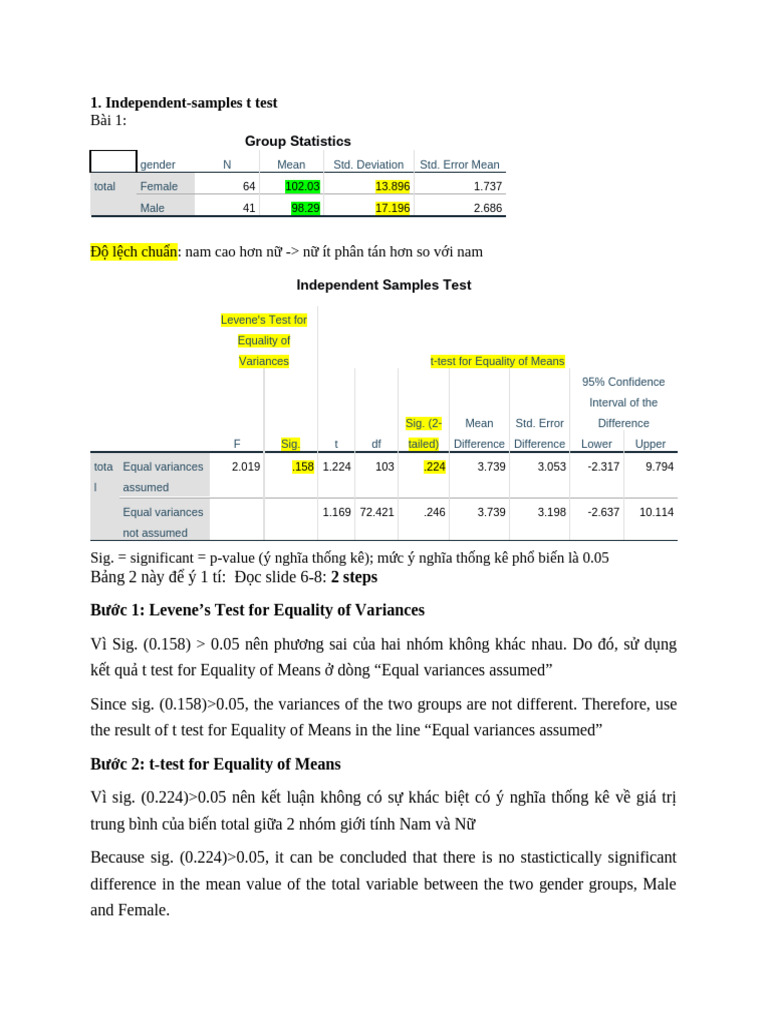 T-test | PDF | Errors And Residuals | Student's T Test