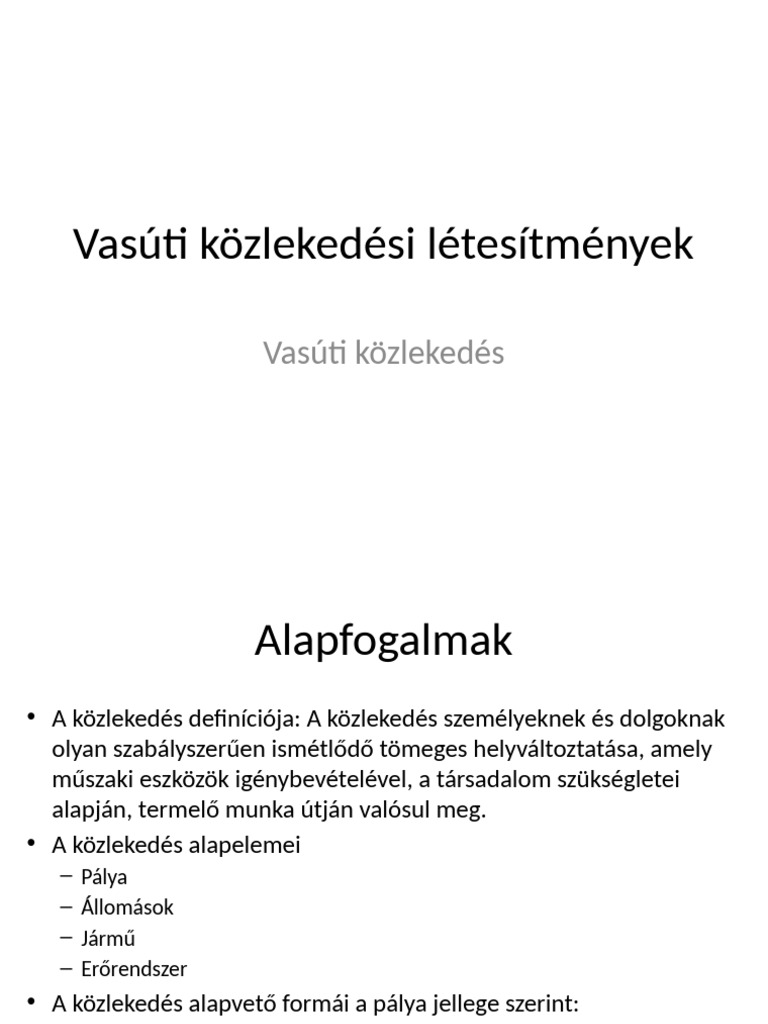 01 - A Vasúti Közlekedés | PDF