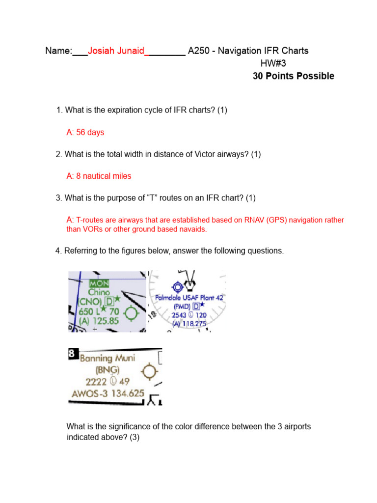 FALL 2024 IFR Charts HW#3: Completed | PDF | Instrument Flight Rules ...