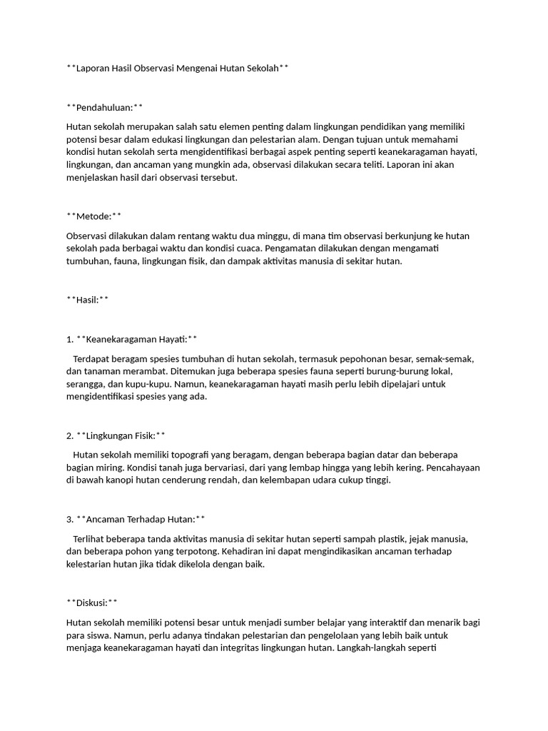 Teks Chat GPT Laporan Hasil Observasi | PDF