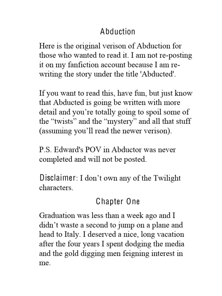 Abduction by Peaches53091 | PDF