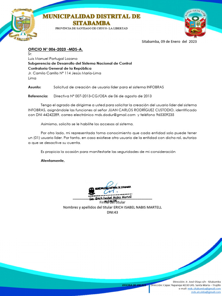 Oficio 006-2023 | PDF | Derecho