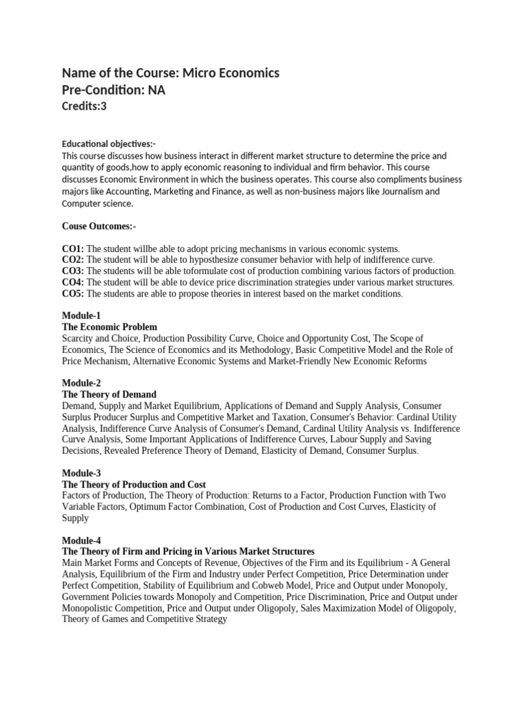 103 Micro Economics (1) | PDF | Economics | Demand