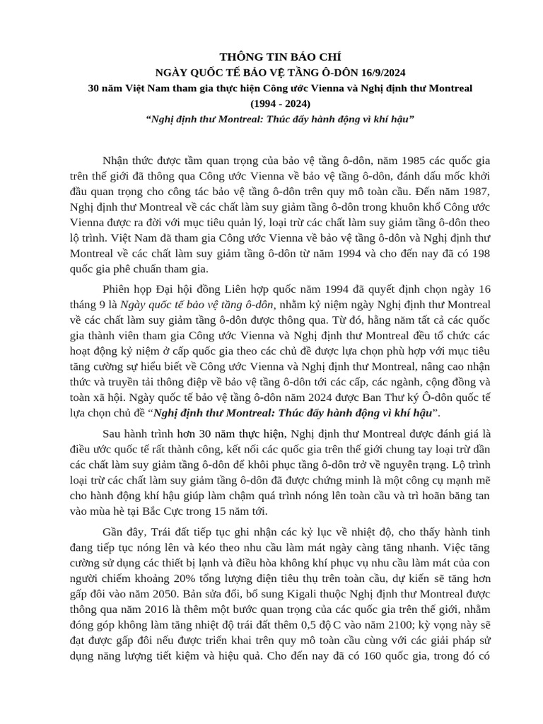 Thong Tin Bao Chi Ngay Quoc Te Bao Ve Tang O-Don Nam 2024 - Final | PDF