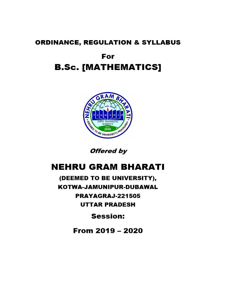 1204BSC MTH 2019 Syl | PDF | Matrix (Mathematics) | Linear Map