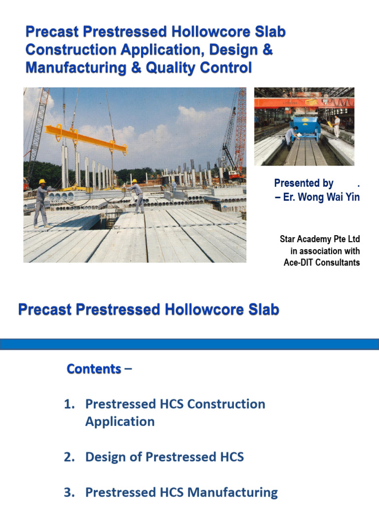 Precast HCS Course by Wwy | PDF | Concrete | Prestressed Concrete