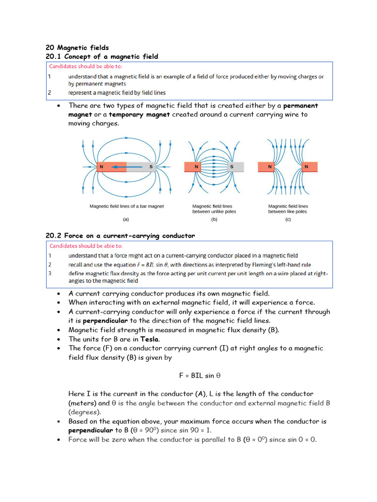 Chapter 20 Magnetic Fields | PDF | Electromagnetic Induction | Magnetic Field