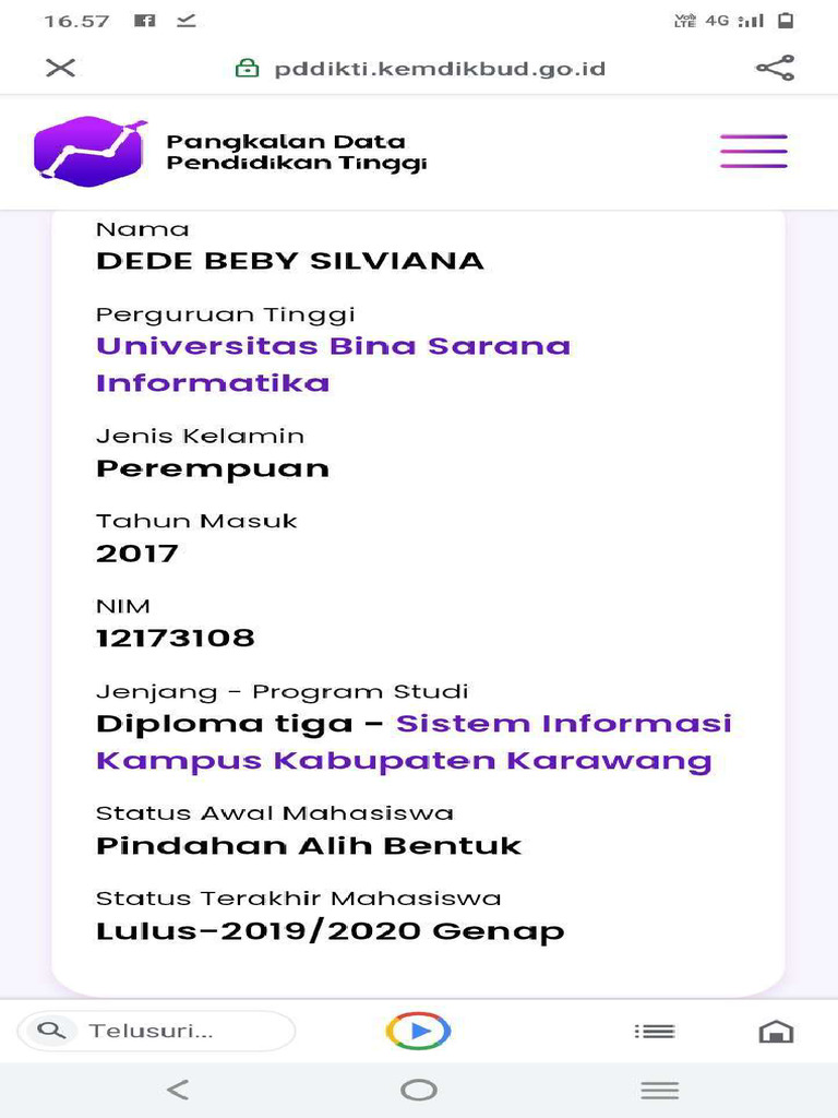 Screenshot PDDIKTI | PDF