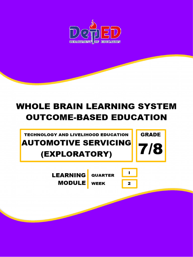 Grade 7-8 AUTOMOTIVE SERVICING TLE WK2 | PDF | Screw