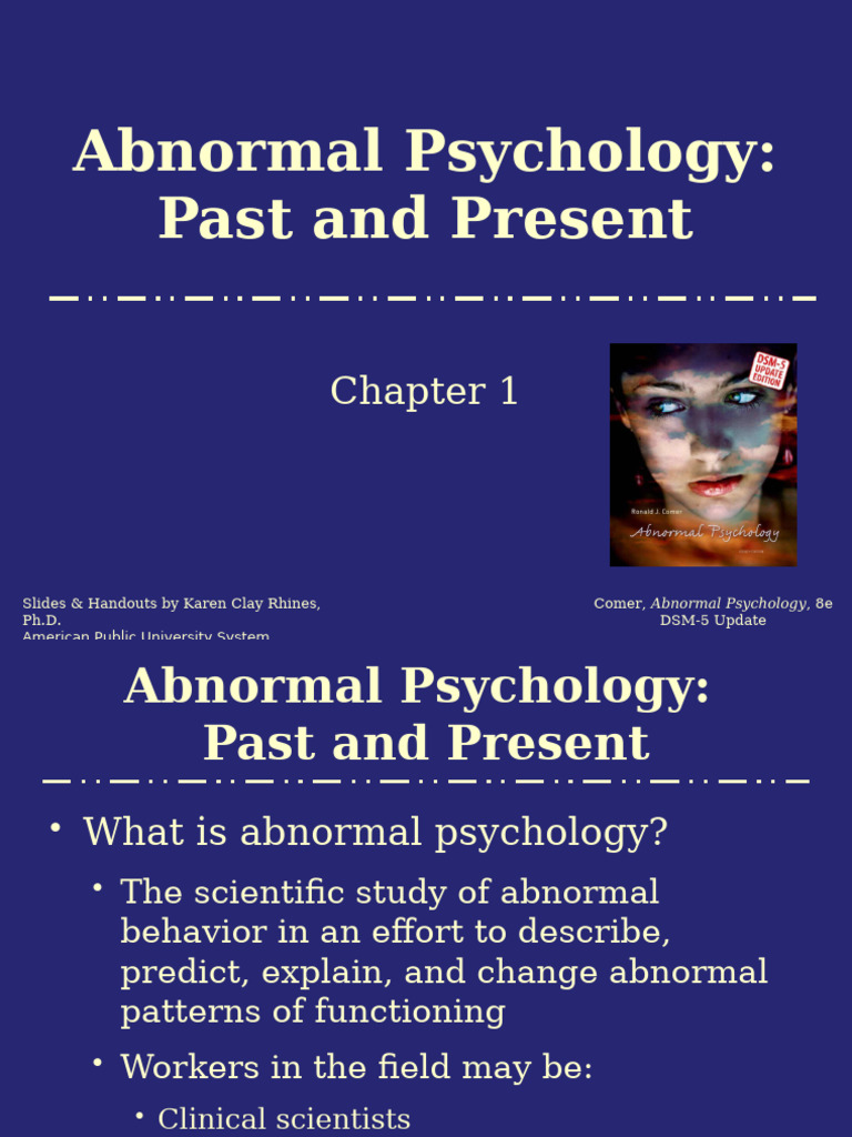 AP8 Lecture 1 | PDF | Abnormal Psychology | Mental Disorder