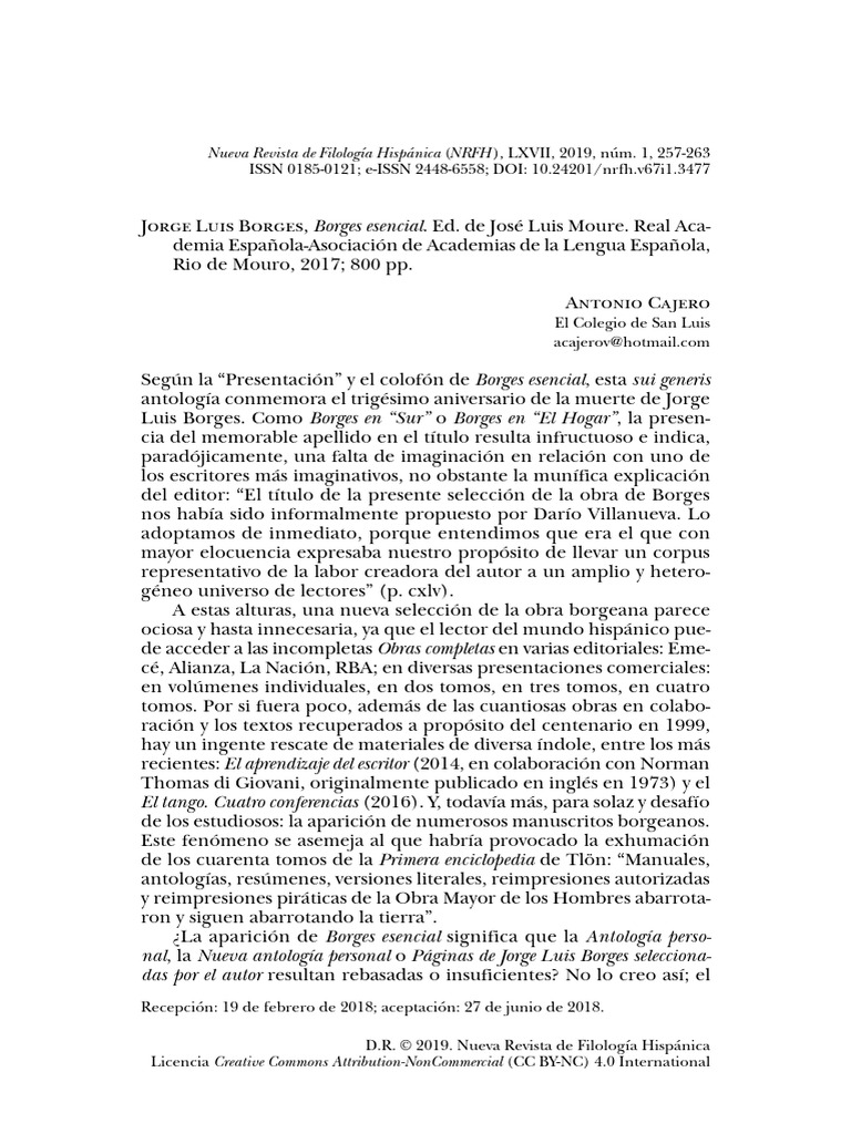 Análisis de "Borges esencial" | PDF | Escritura