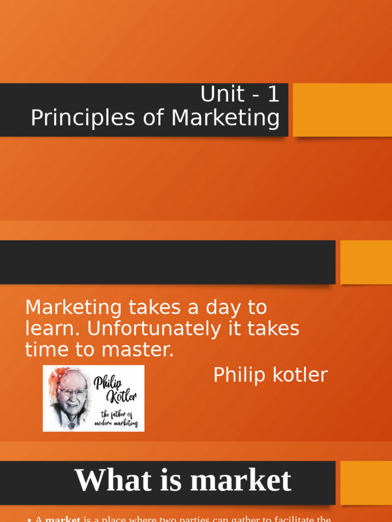 Unit 1 Principles of Marketing | PDF | Marketing | Business
