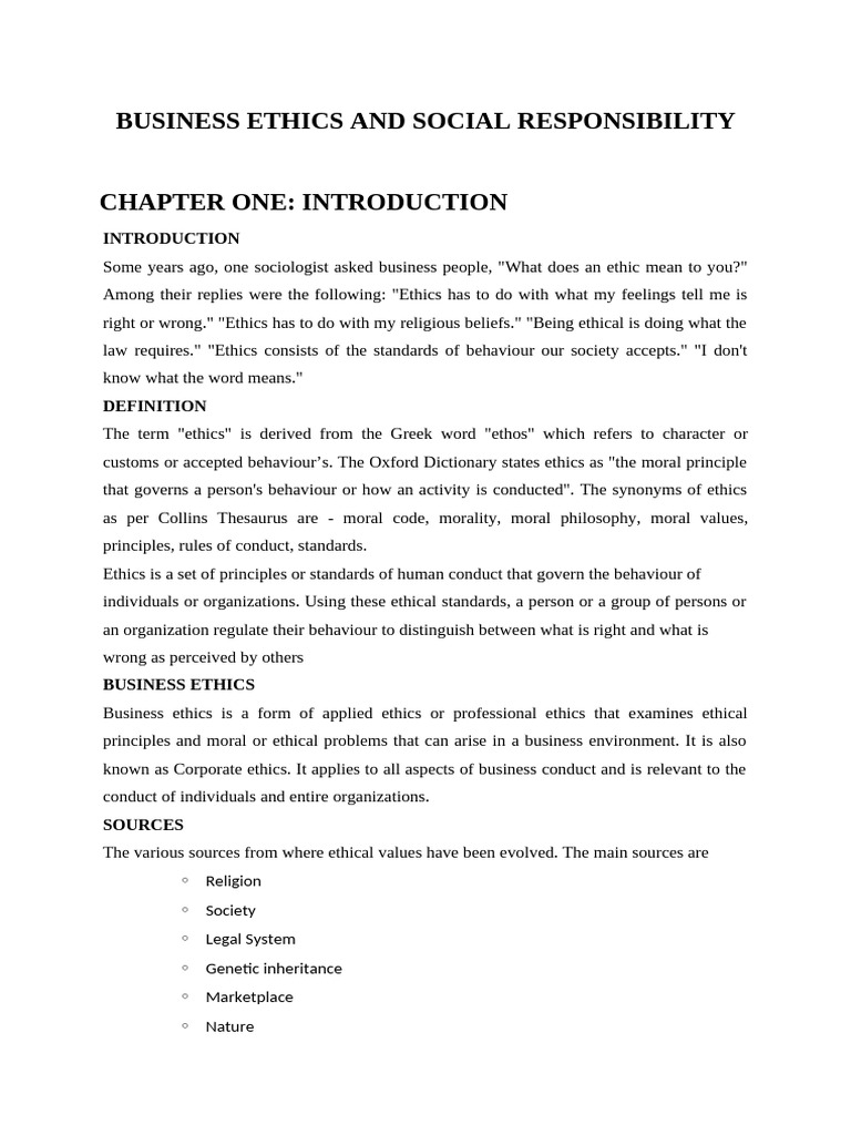 BSR NOTE | PDF | Business Ethics | Morality