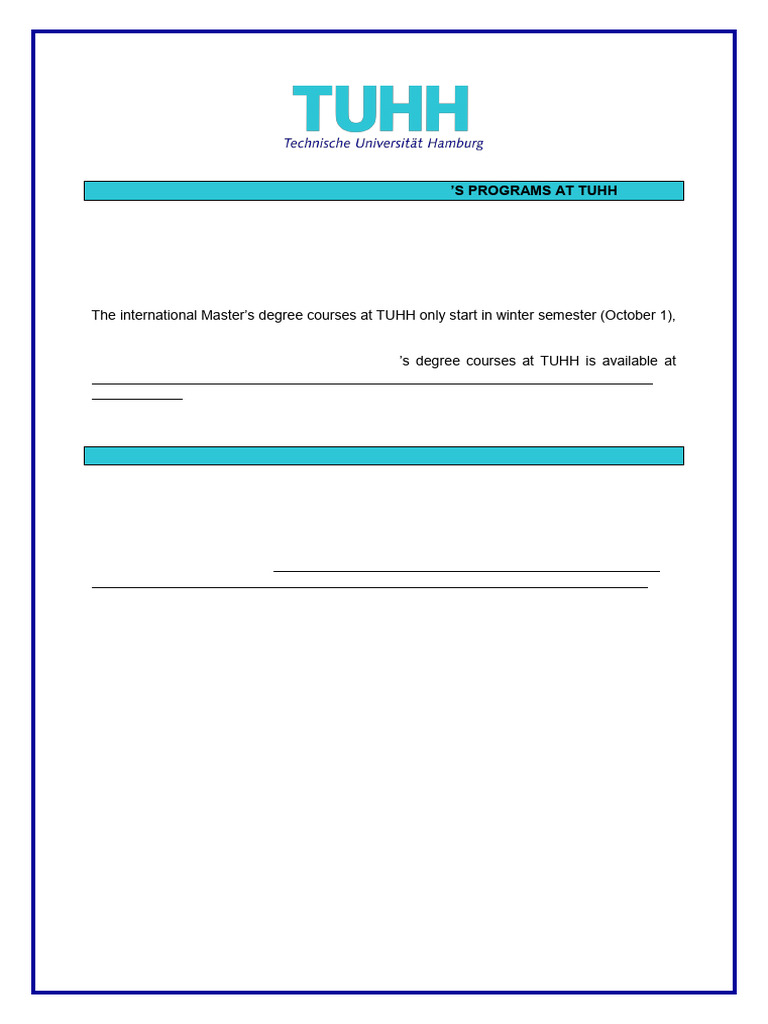 How To Apply at TUHH General 2024 | PDF | Cost Of Living | Academic Degree