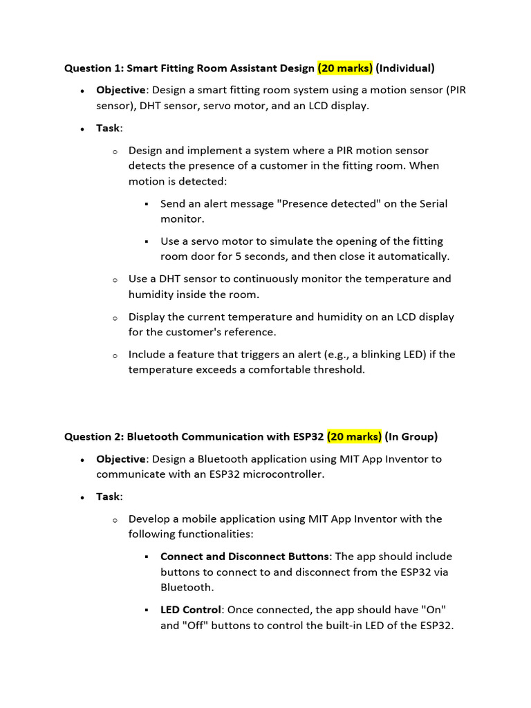 NIFT IoT Assignment 1 | PDF | Sensor | Bluetooth