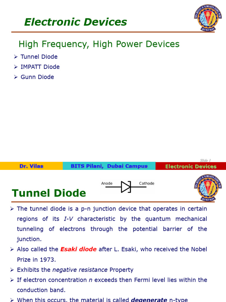 High Frequency Devices | PDF | Diode | Quantum Tunnelling