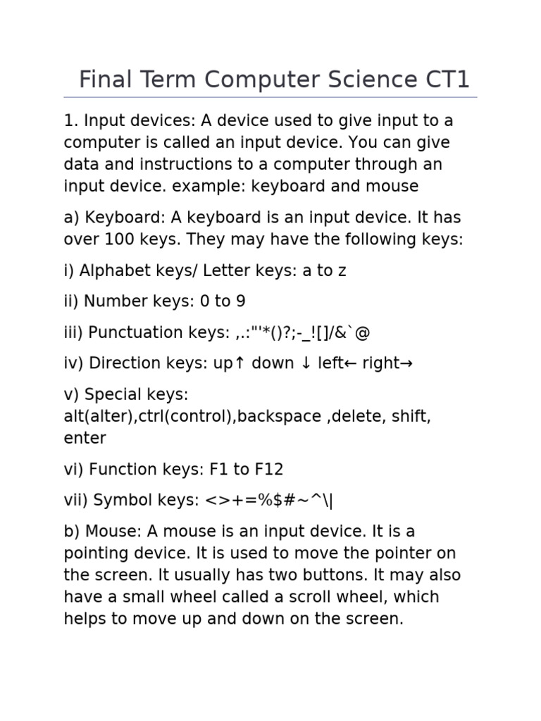 Greenherald Class III Computer Science Sheet | PDF | Technology ...