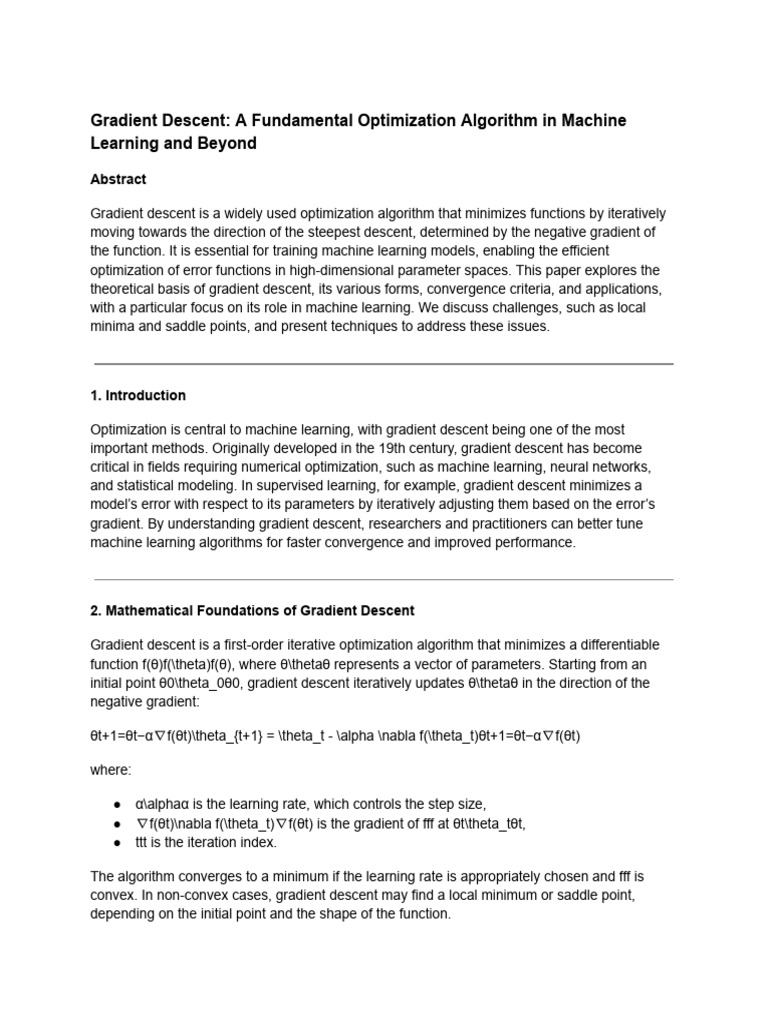Gradient Descent | PDF | Artificial Neural Network | Mathematical ... Gradient Descent | PDF | Artificial Neural Network | Mathematical ...