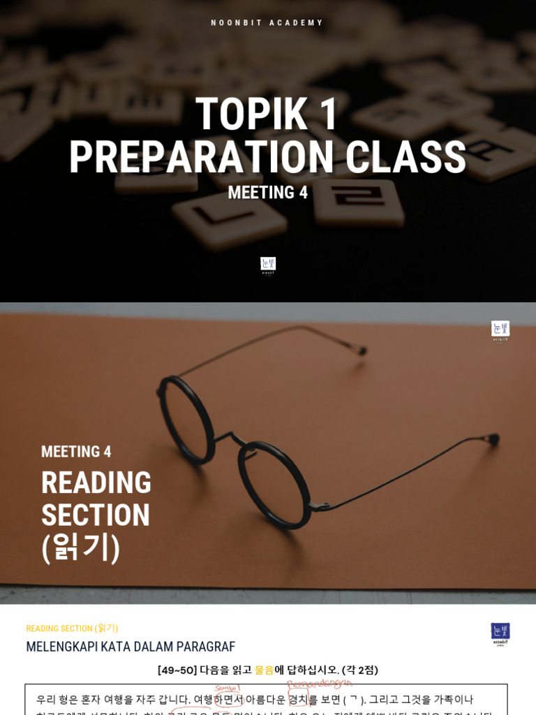 Meeting 4 - TOPIK 1 Preparation Class | PDF