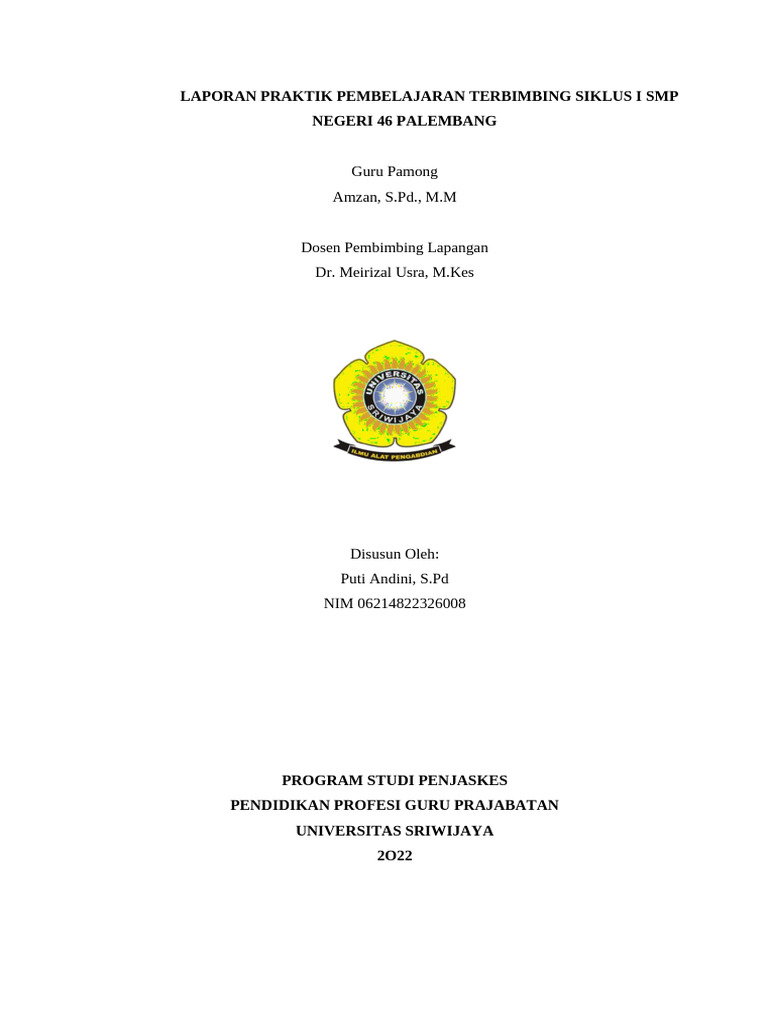 Laporan Praktik Pembelajaran Terbimbing Siklus I | PDF