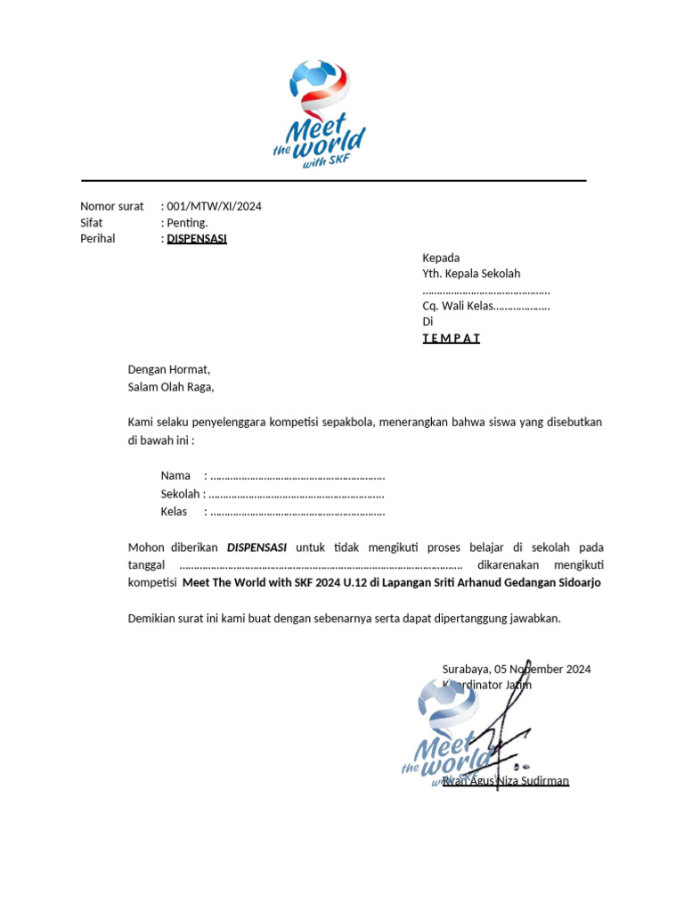 Dispensasi MTW | PDF