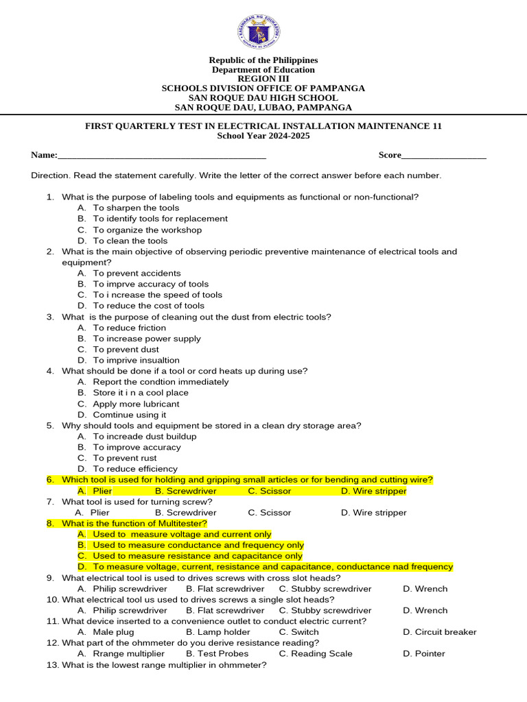 Eimexam | PDF | Electric Current | Electrical Resistance And Conductance