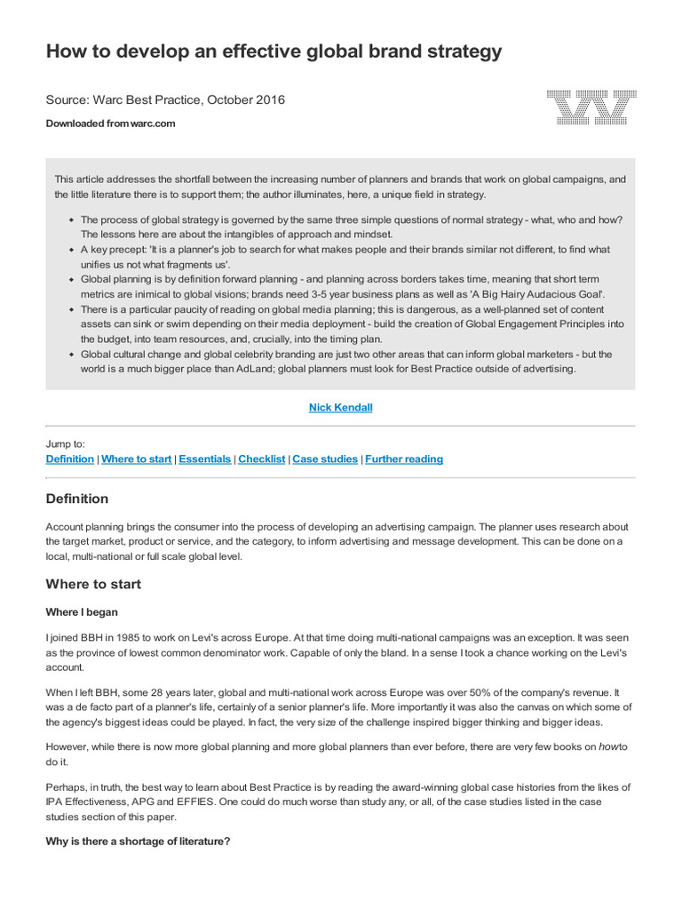How To Develop An Effective Global Brand Strategy | PDF | Brand | Marketing