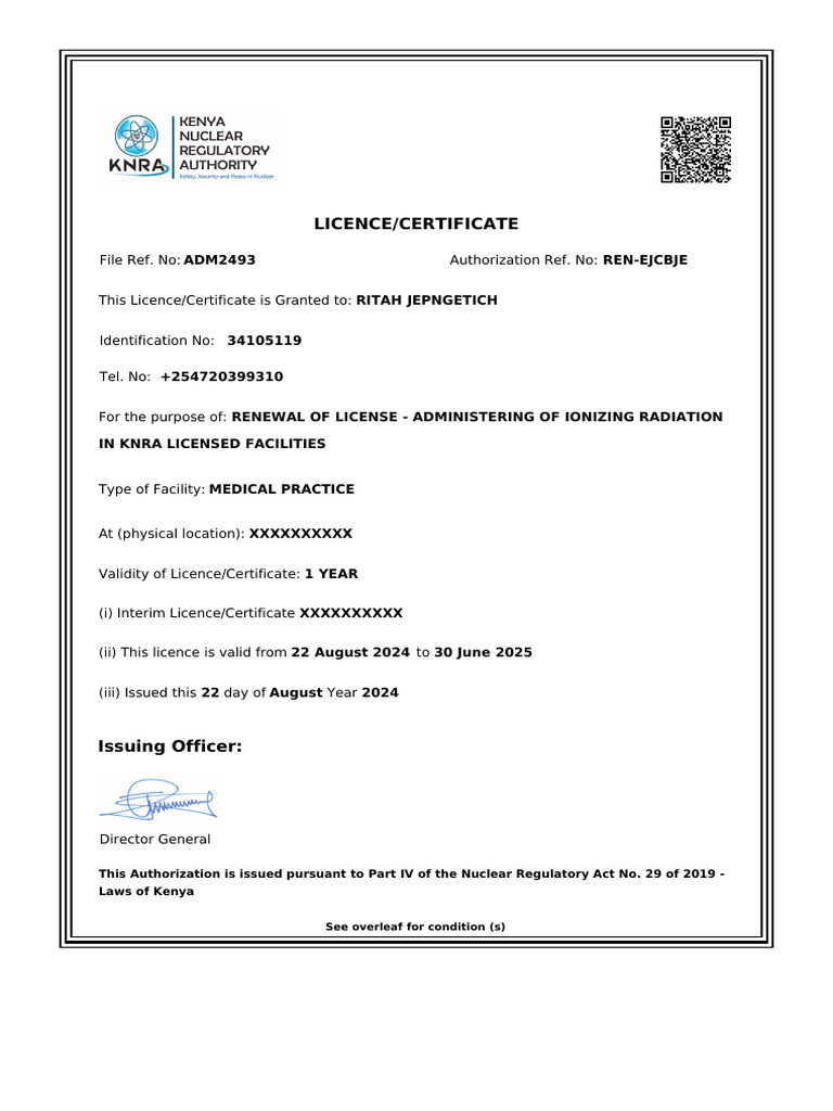 Radiographer License | PDF