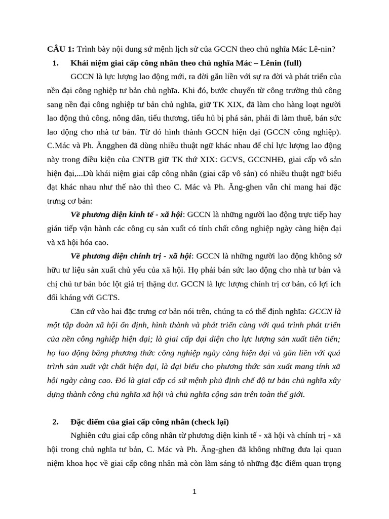 Bài Gi A K CNXHKH Hè | PDF