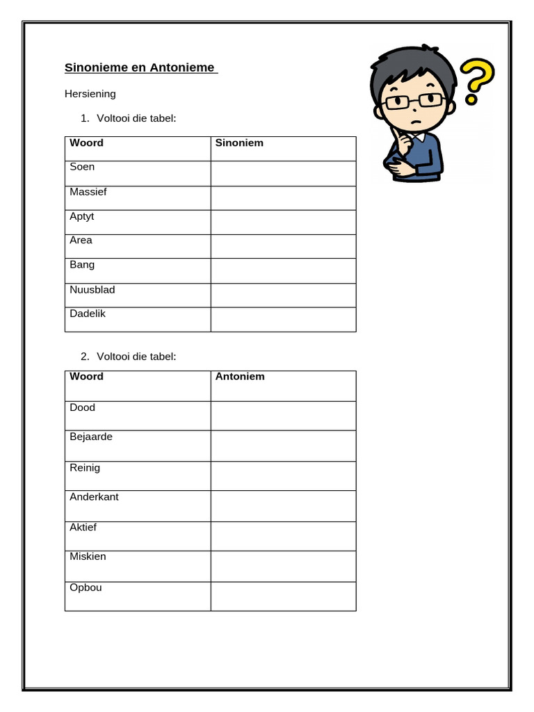 Sinonieme en Antonieme | PDF