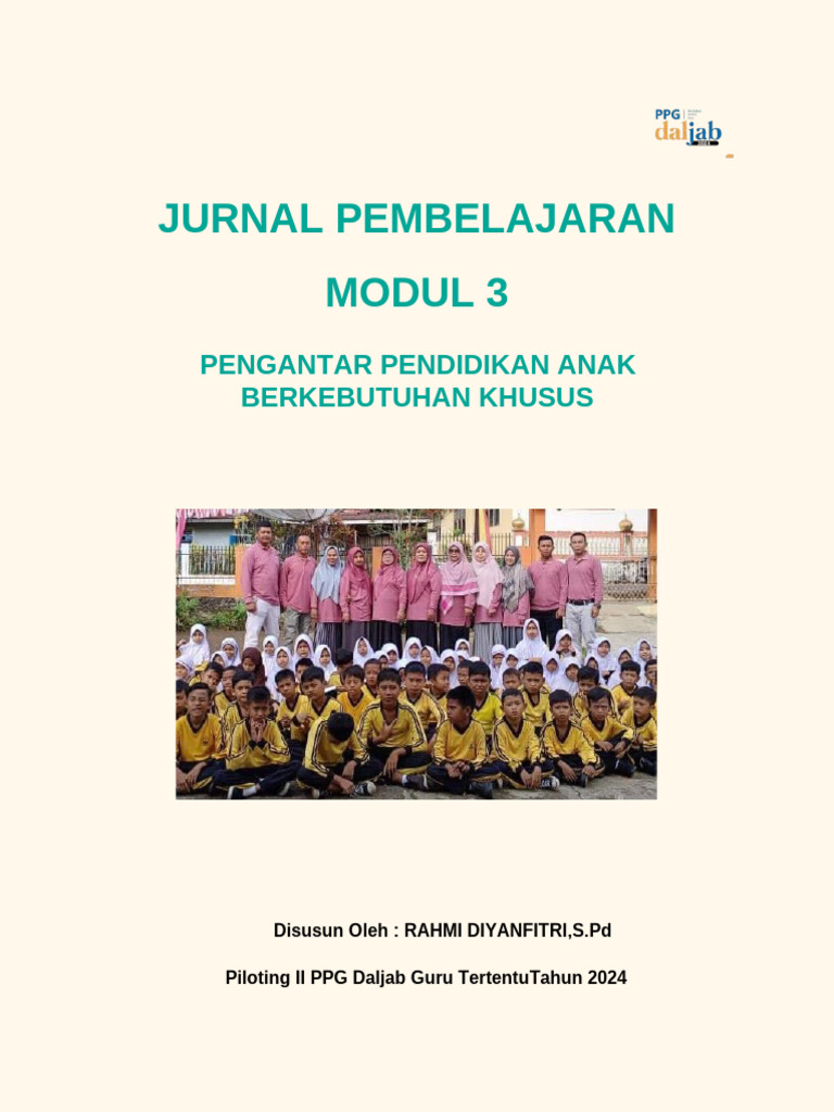 Jurnal Pembelajaran M0dul 3 Pendidikan Anak Berkebutuhan Khusus | PDF | Karier & Perkembangan ...