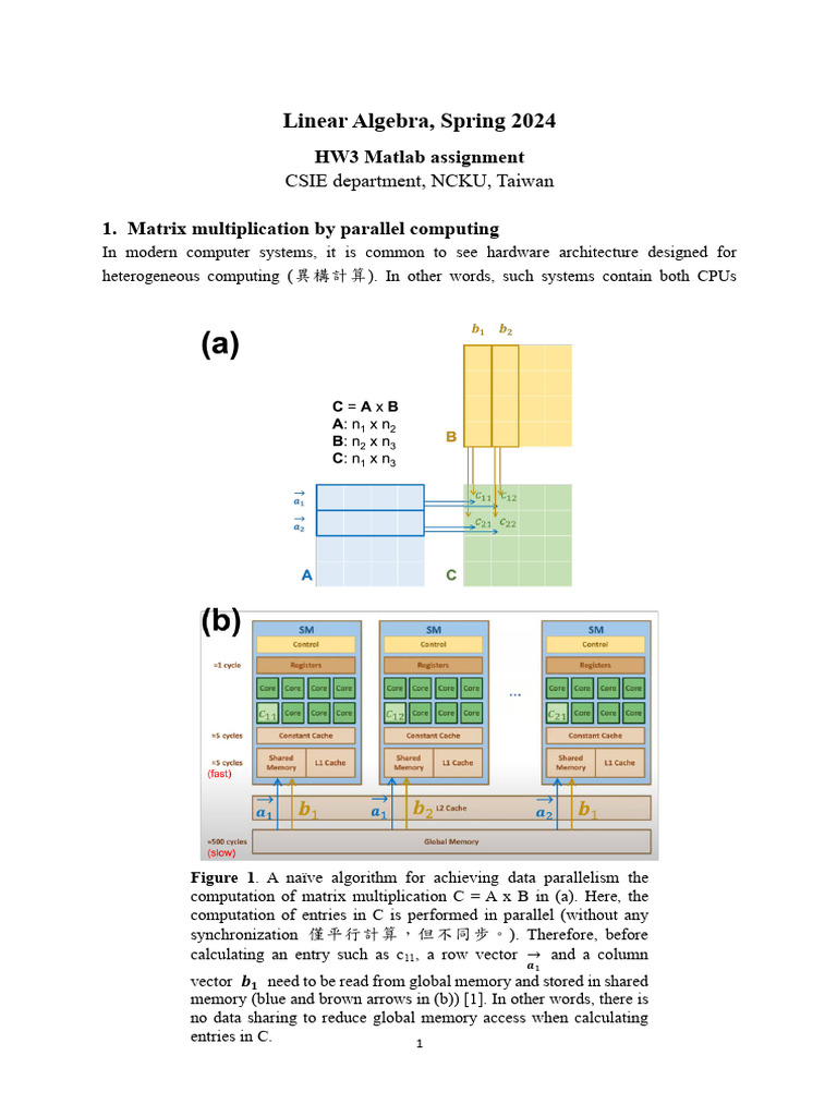 LinearAlgebra Matlab HW3 V2s | PDF | Matrix (Mathematics) | Parallel Computing