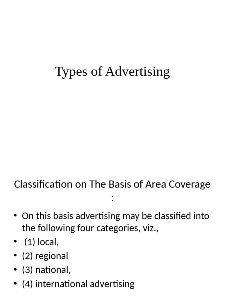 Types of Advertising | PDF | Advertising | Mass Media